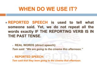 B1 reported speech web | PPT