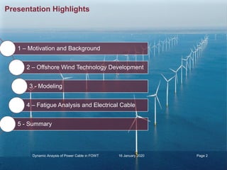 Dynamic Analysis of Power Cable in Floating Offshore Wind Turbine | PDF