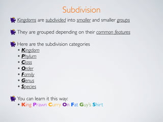 #1 B1 topic 1 - classification (part 1 of 2) | PDF