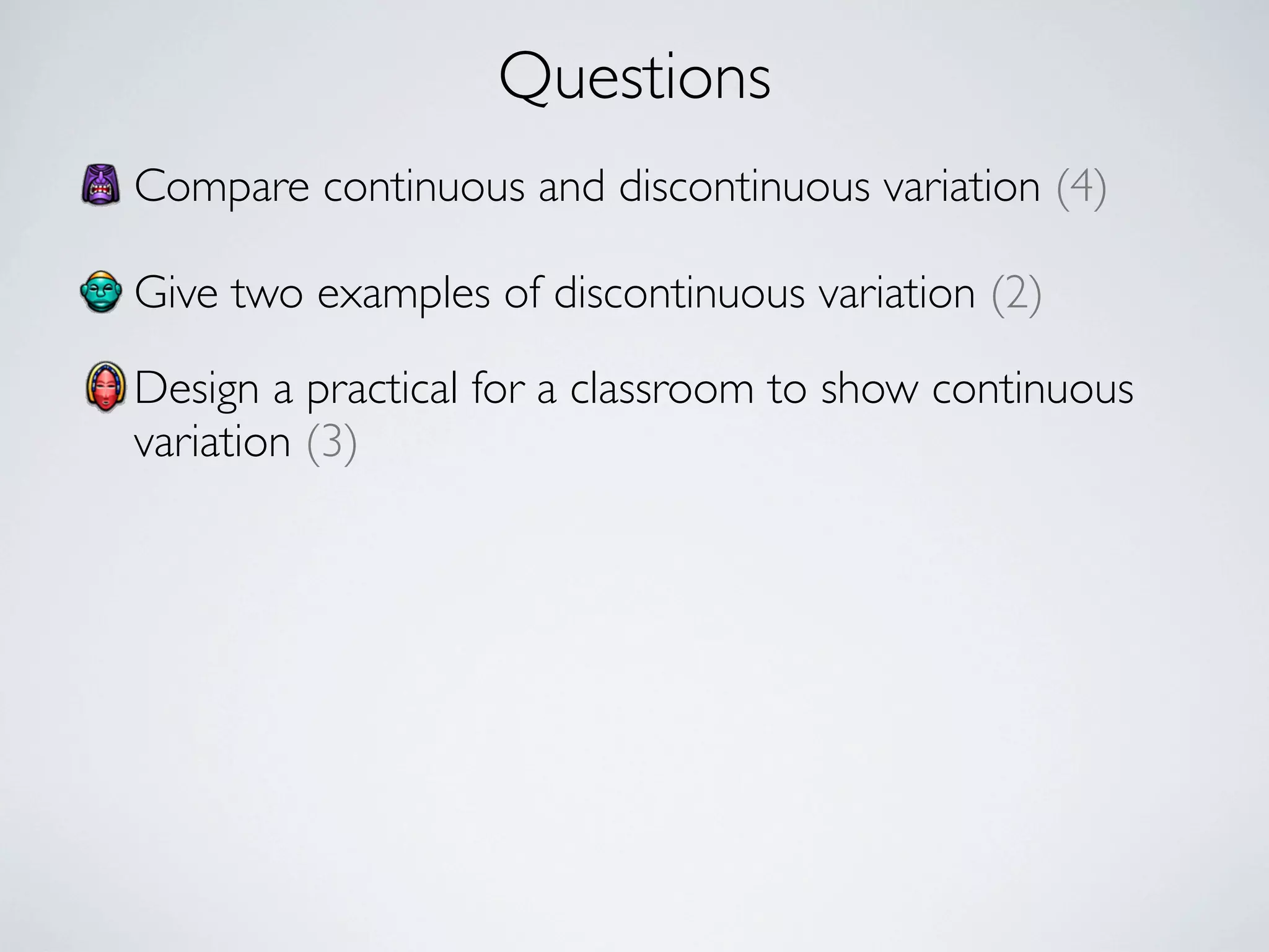 #4 B1 topic 1 - continuous and discontinuous variation | PDF