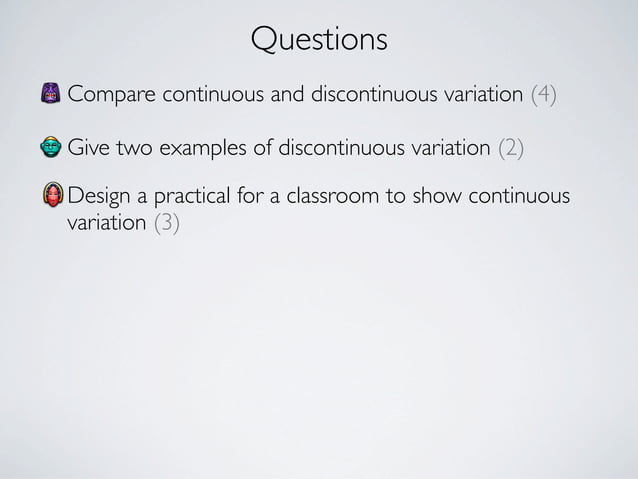 #4 B1 topic 1 - continuous and discontinuous variation | PDF