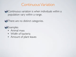 #4 B1 topic 1 - continuous and discontinuous variation | PDF
