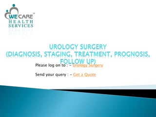 Urology Surgery (Diagnosis, Staging, Treatment, Prognosis, Follow Up ...