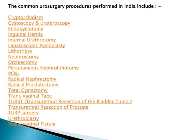 Urology Surgery (Diagnosis, Staging, Treatment, Prognosis, Follow Up) | PPT