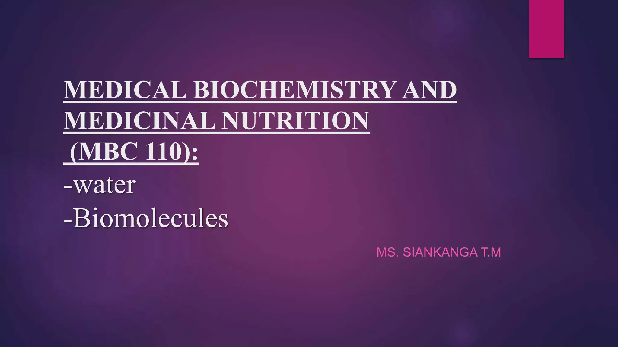 B2.WATER AND BIOMOLECULES.pptx | Chemistry | Science