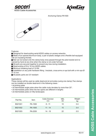 KINGO - seceri - ADSS Cable Accessories | PDF