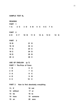 B2 sample with keys | PDF