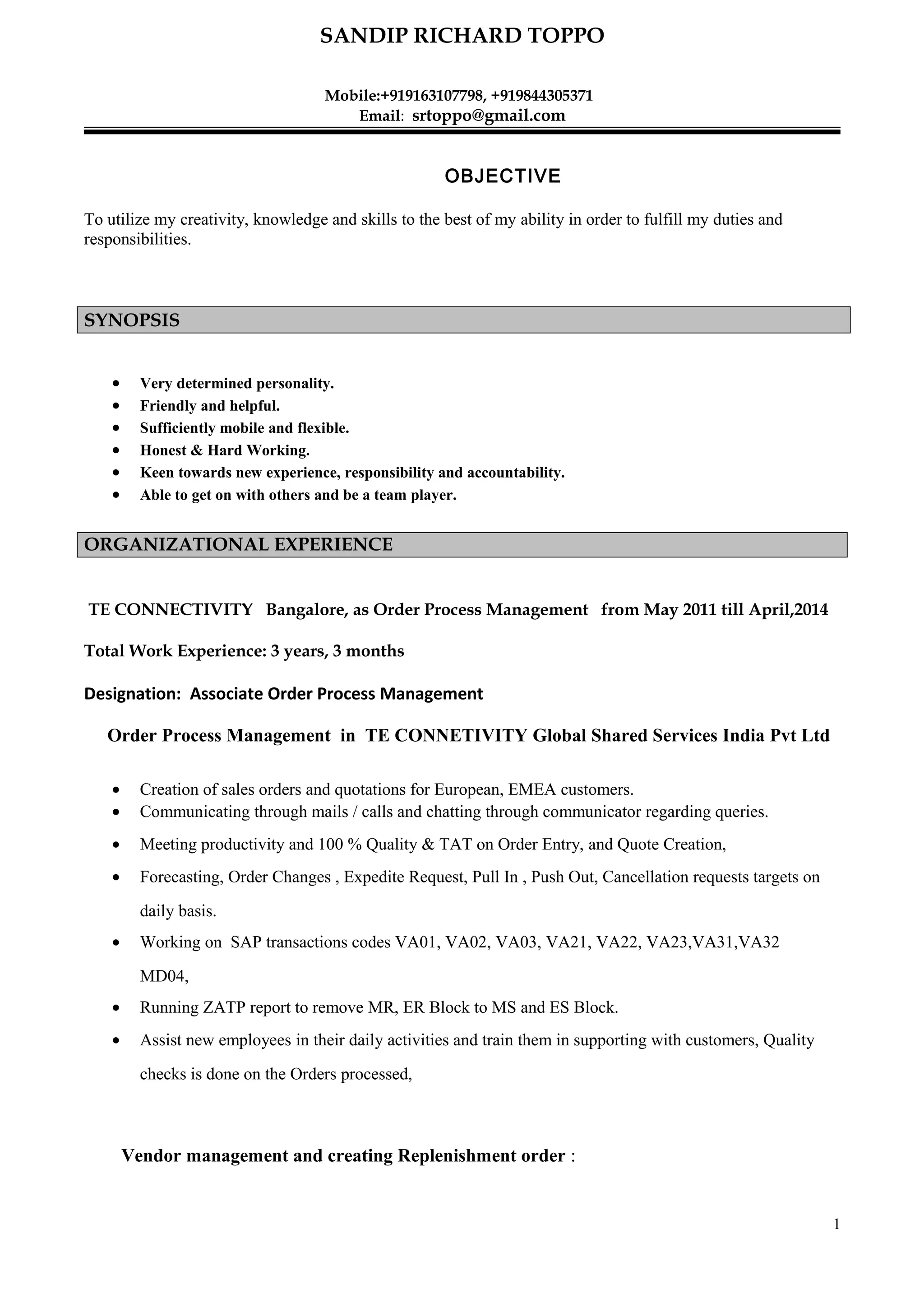 SANDIP RICHARD TOPPO | PDF