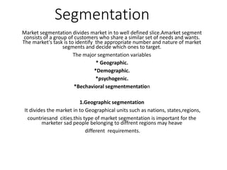 Market segmentation | PPTX | Business | Business and Finance