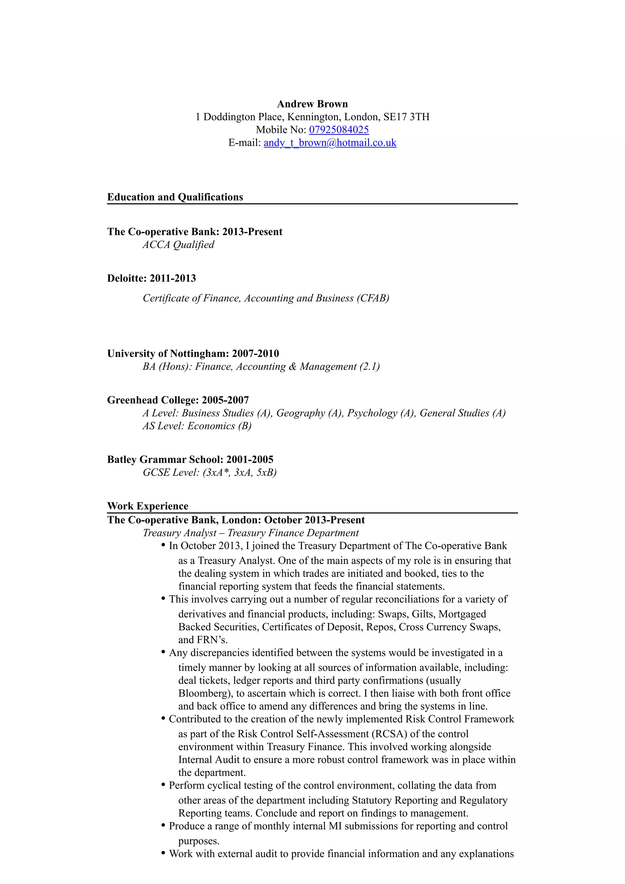 Andrew.Brown CV | PDF