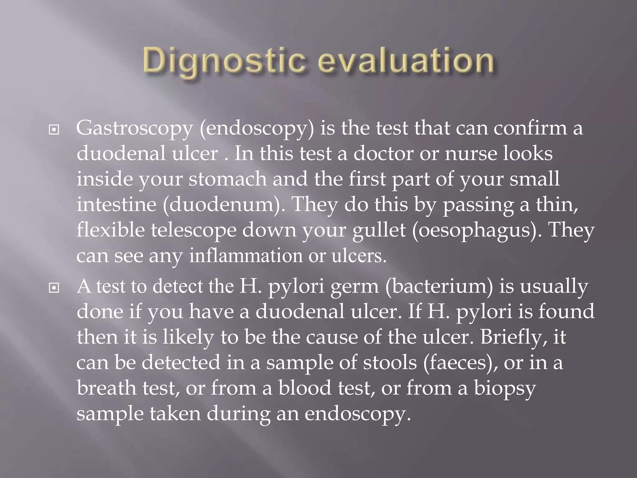 duodenal ulcer Presentation | PPTX