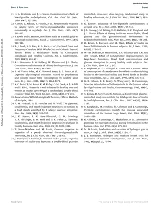 Gastrointestinal toleracne and utlization of agave inulin by healthy ...
