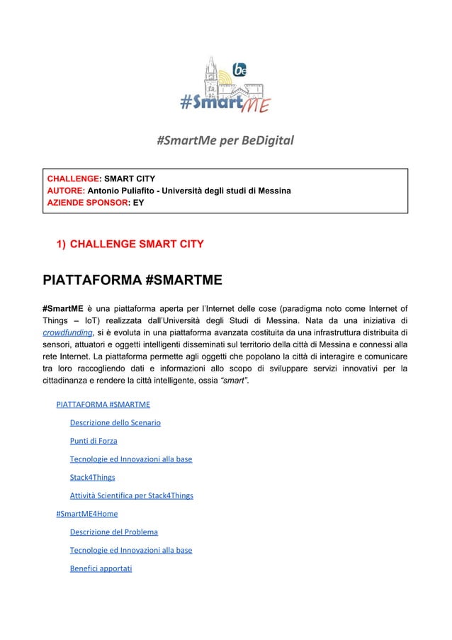 SmartMEPlatformforBeDigital-UniMe | PDF | Computing | Technology & Computing