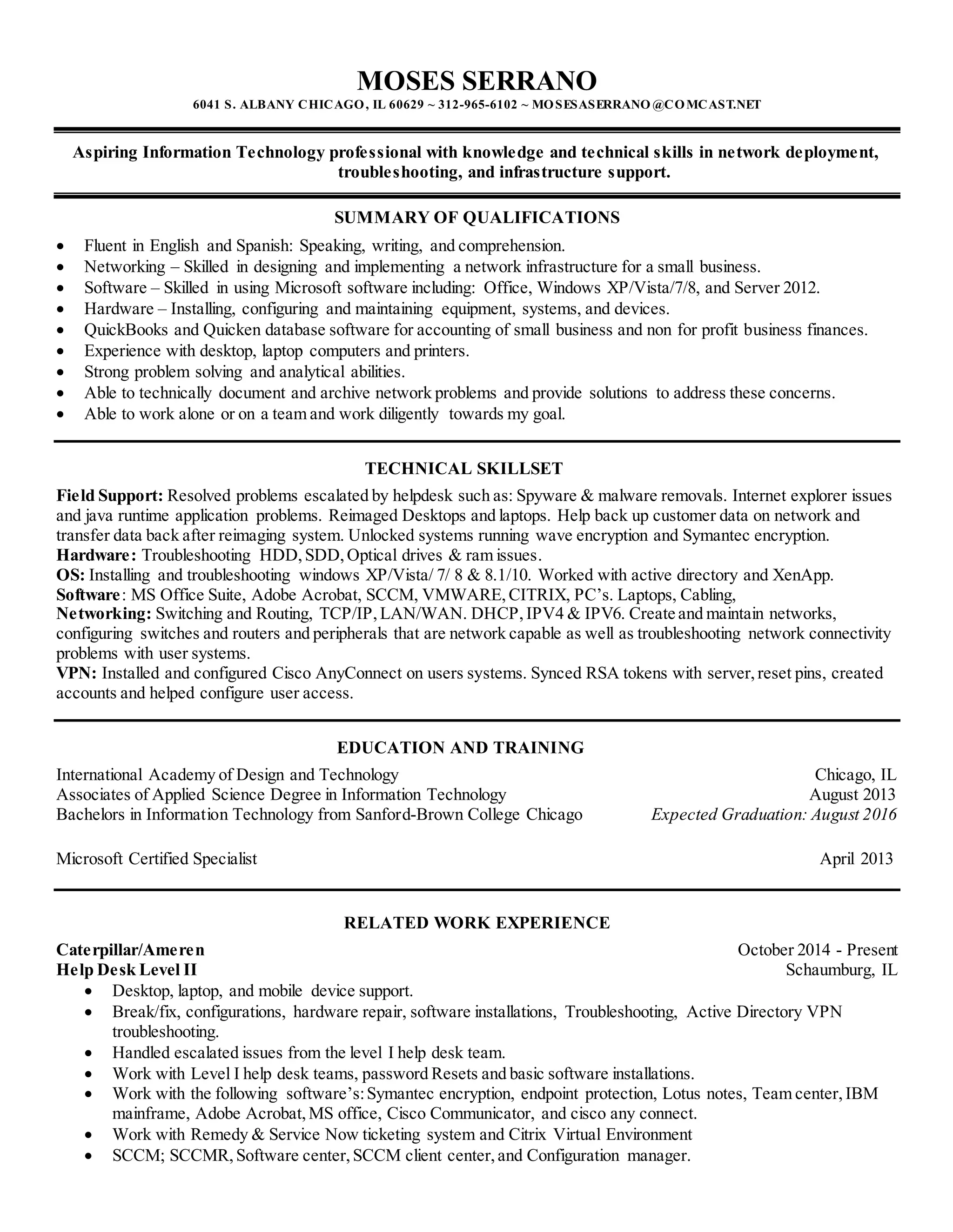 Moses Serrano Resume | DOCX