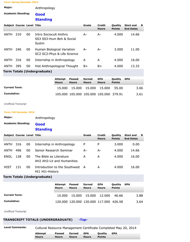Academic Transcipt | PDF