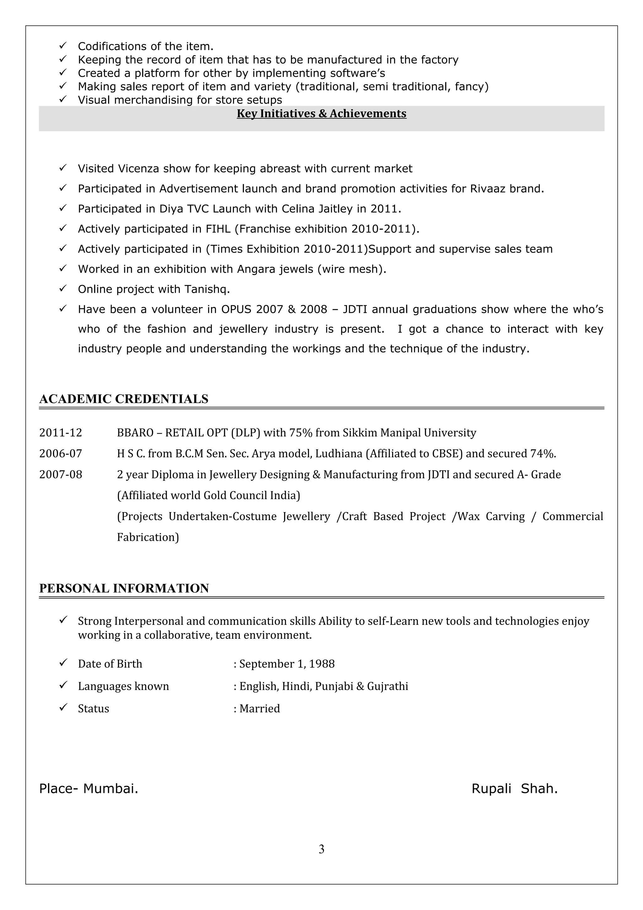 RUPALI SHAH - Updated Resume | DOC