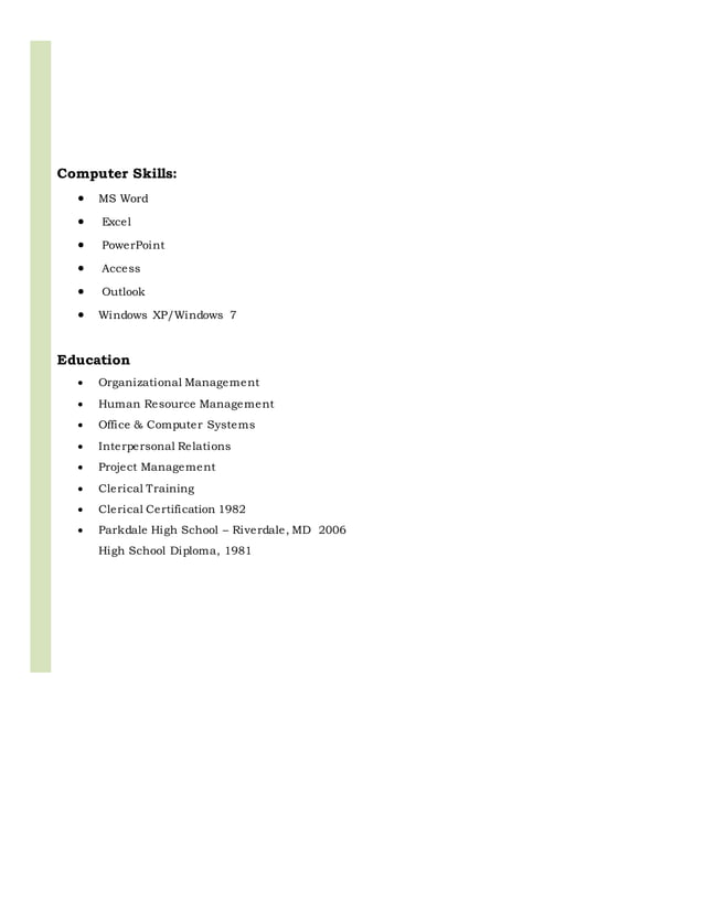 Janet Resume - 042015 | DOCX | Business | Business and Finance