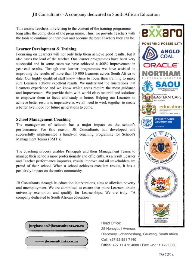 JB Consultants profile 2 | PDF