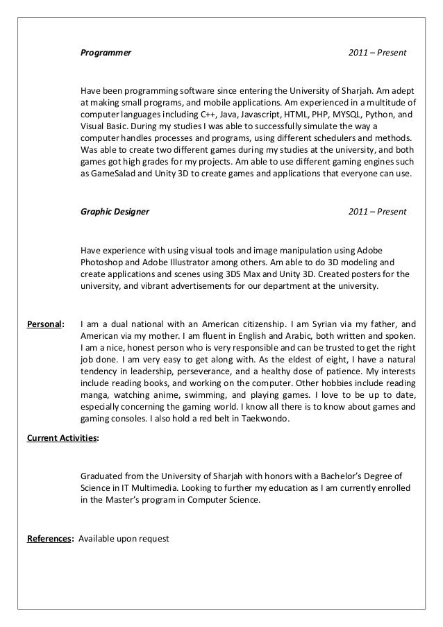 Information Technology CV