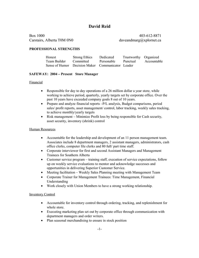 Dave Reid Resume | PDF