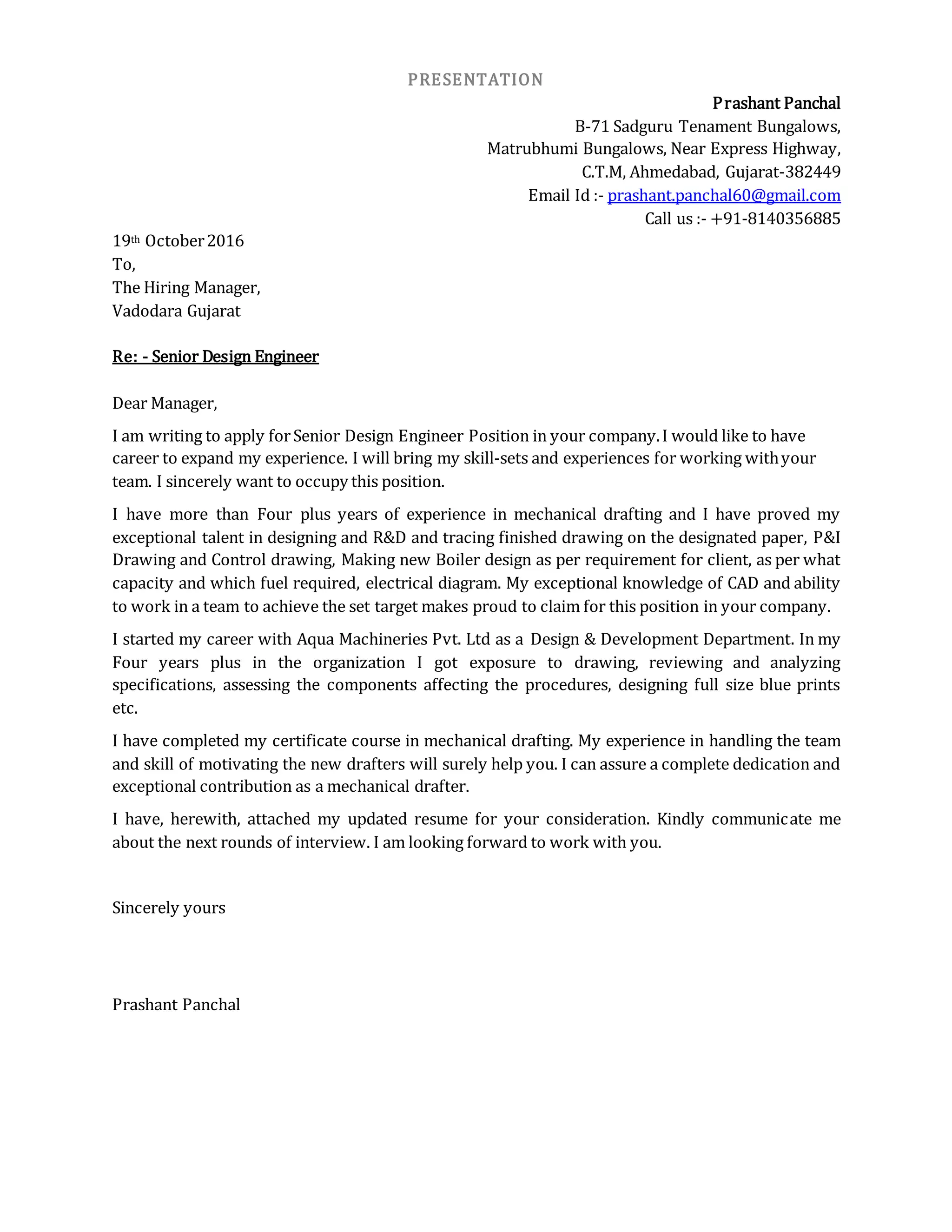 Prashant Panchal Presentation | DOCX | Civil Engineering Industry | Industries