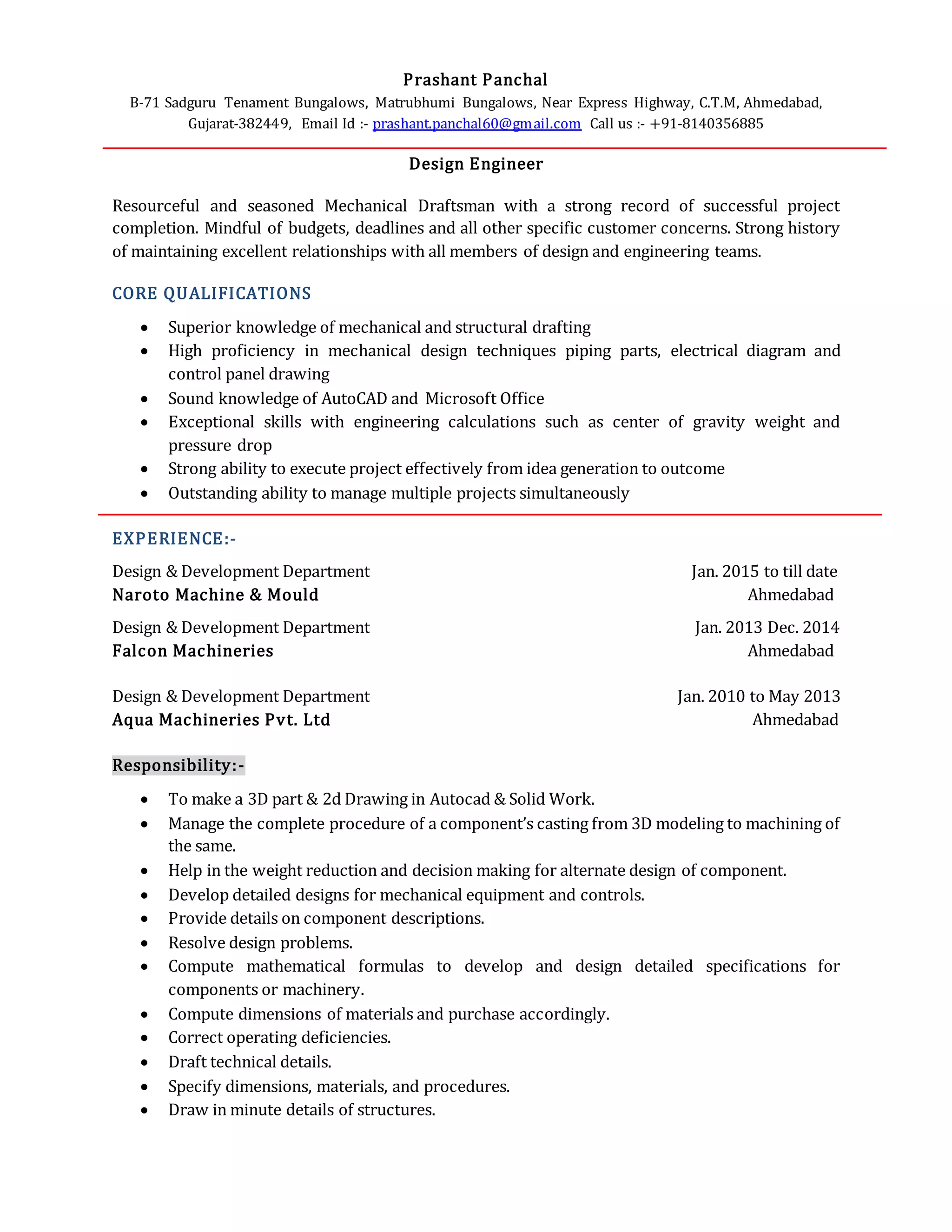 Prashant Panchal Presentation | DOCX | Civil Engineering Industry | Industries