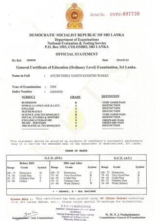 AL and OL Certificates | PDF