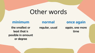 Different Vocabulary Words about Olympics | PPTX