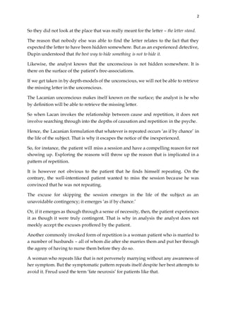 Jacques Lacan on 'Tuche and Automaton' | DOCX