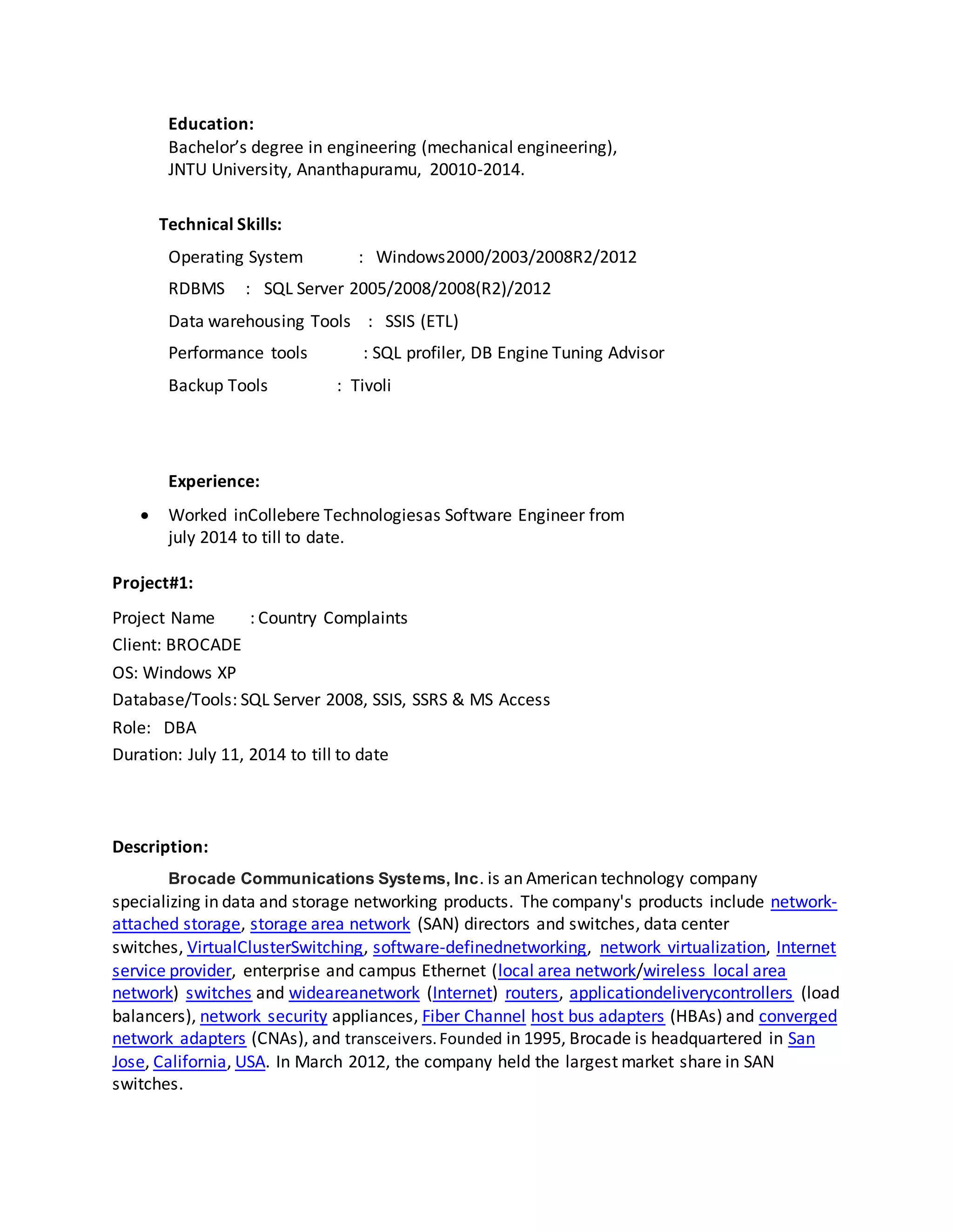 Resume | DOCX | Databases | Computer Software and Applications