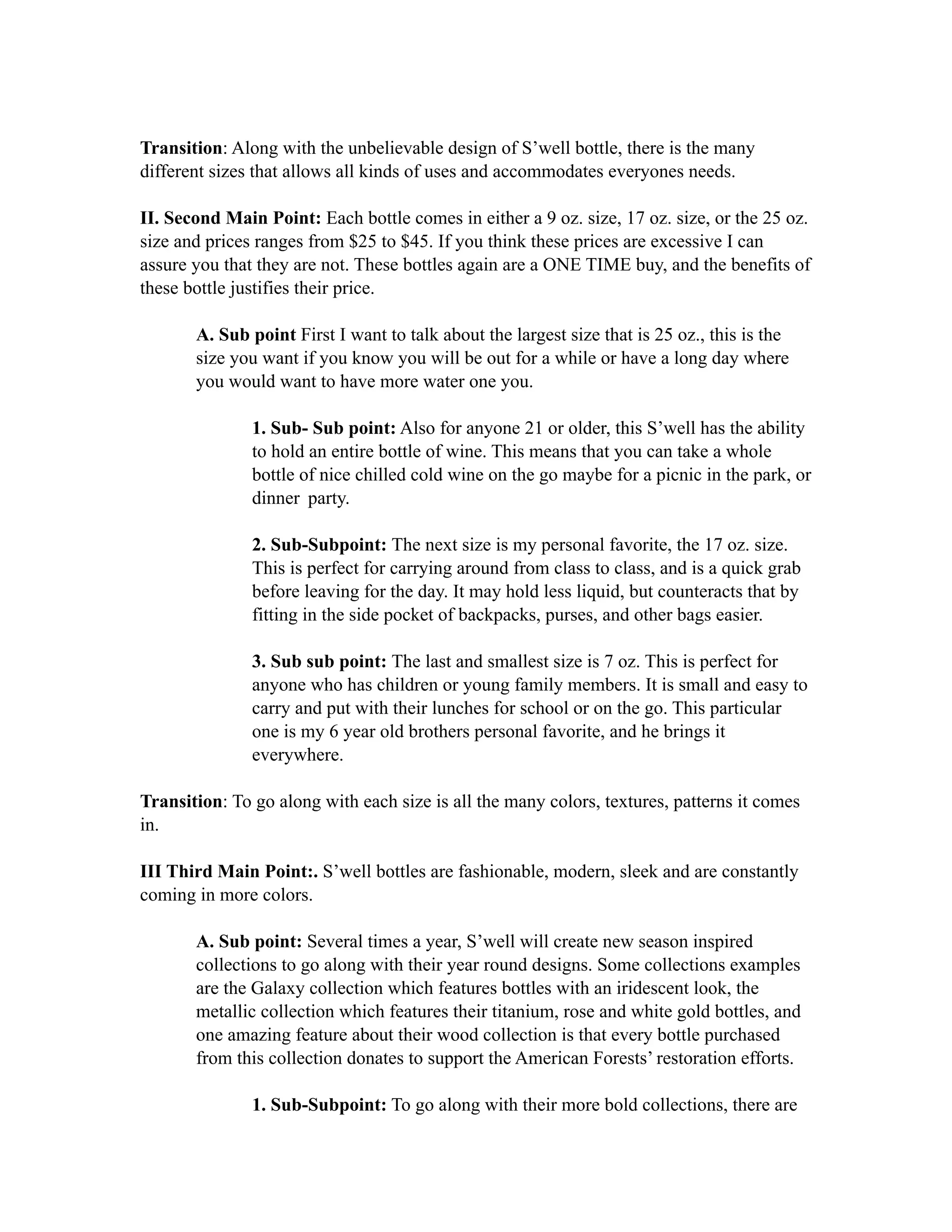 COM 287- Sales Speech Outline | PDF