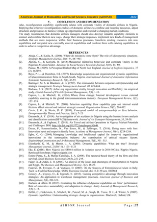 Resource Reconfiguration Capability and Corporate Vitality of Domestic Airlines in Nigeria | PDF ...