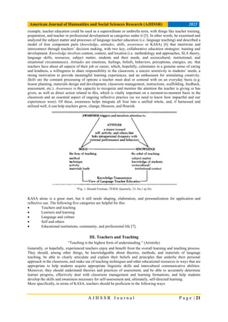 ELT Teaching Competencies Rooted in the KASA Framework: An Effective ...