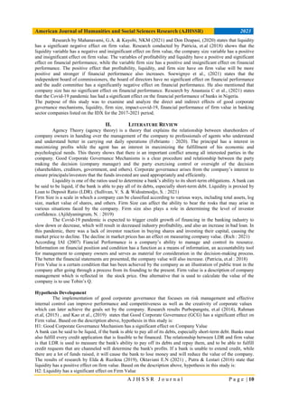 The Influence of Good Corporate Governance Mechanisms, Liquidity, Firm Size, and Impact of Covid ...