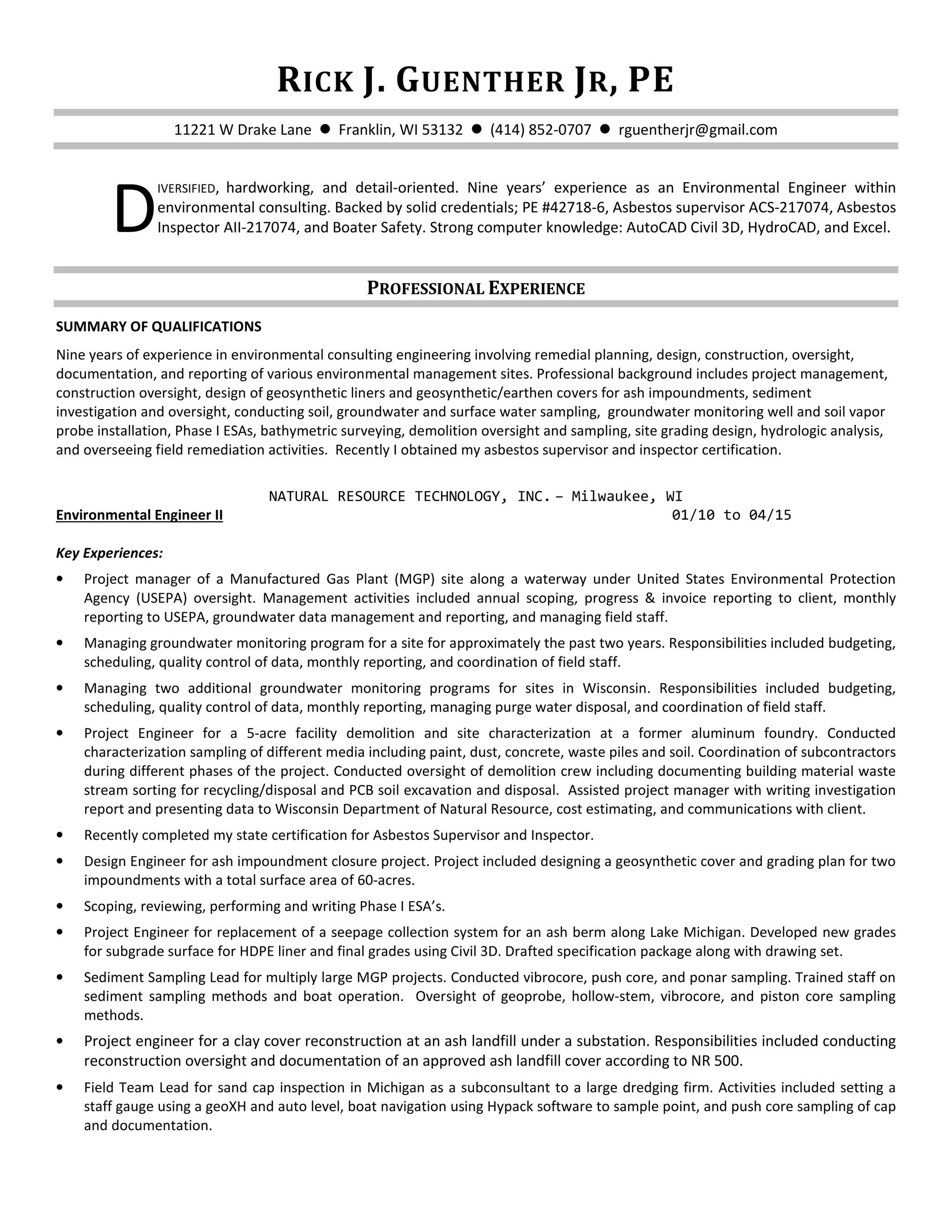 Rick Guenther Jr Resume | PDF