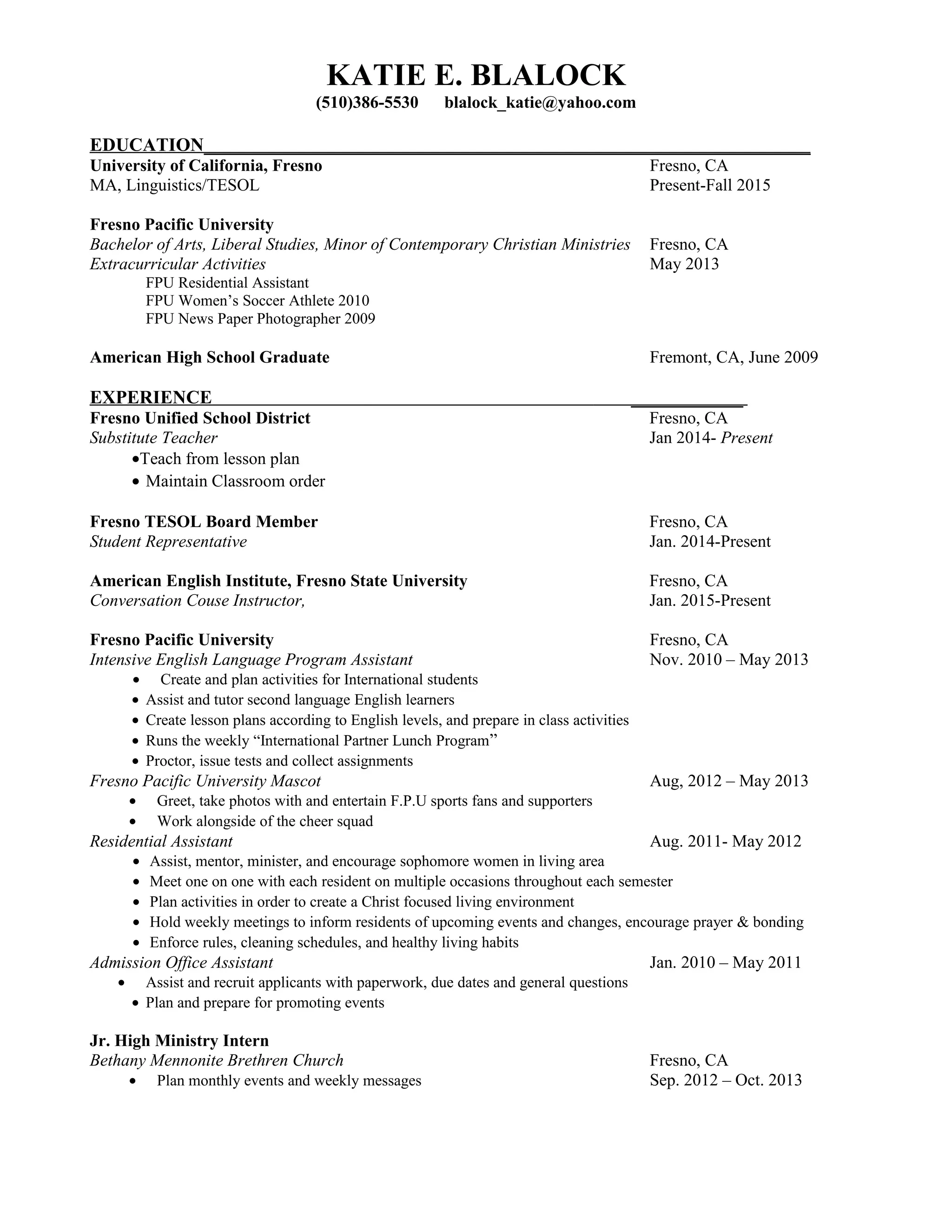 Current Resume | PDF