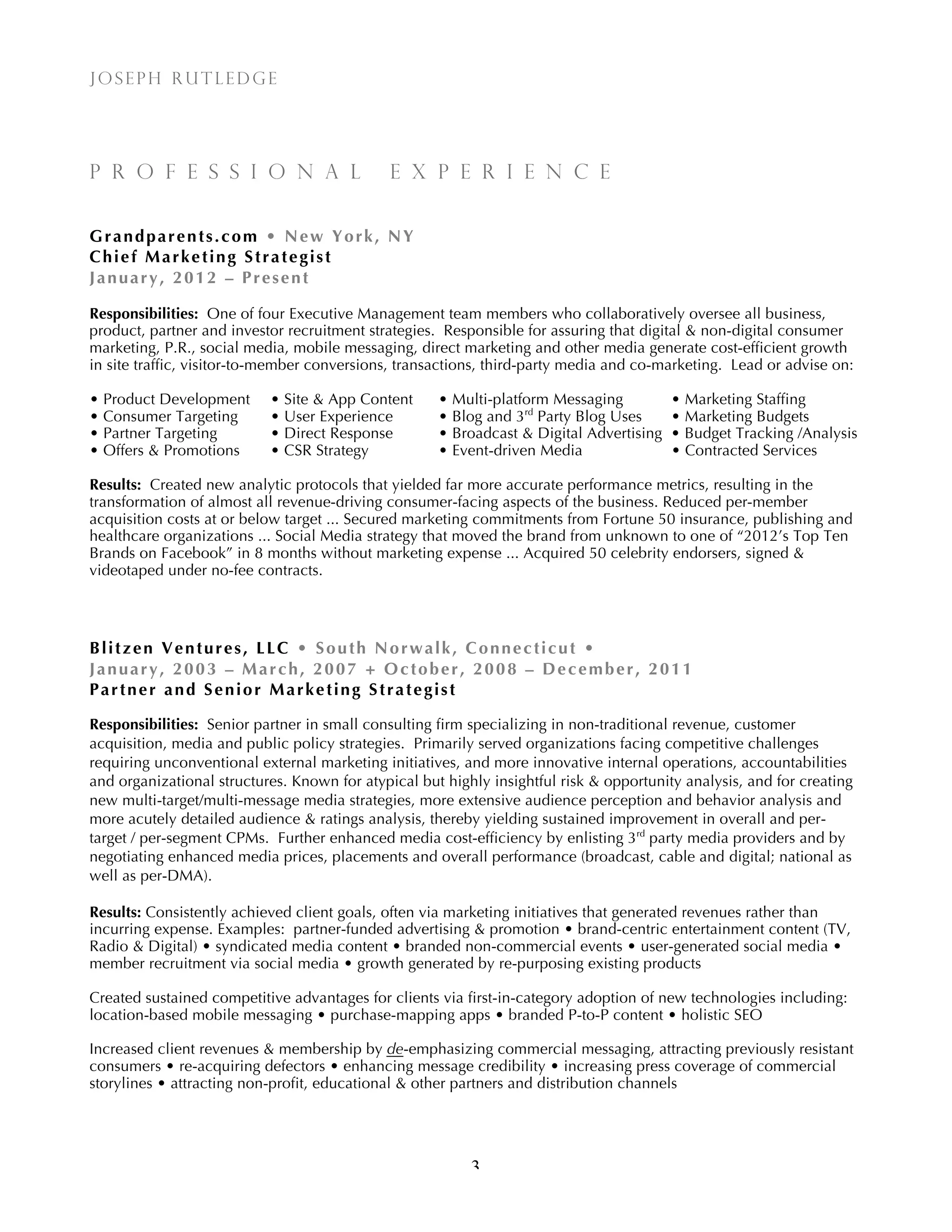 JOSEPH R RUTLEDGE - Bio & Resume | PDF