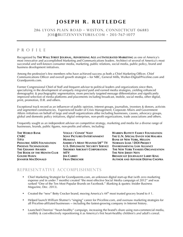JOSEPH R RUTLEDGE - Bio & Resume | PDF