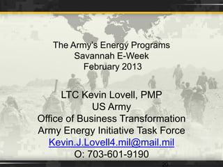 LTC Lovell's Brief to the Savannah E-Week | PPT