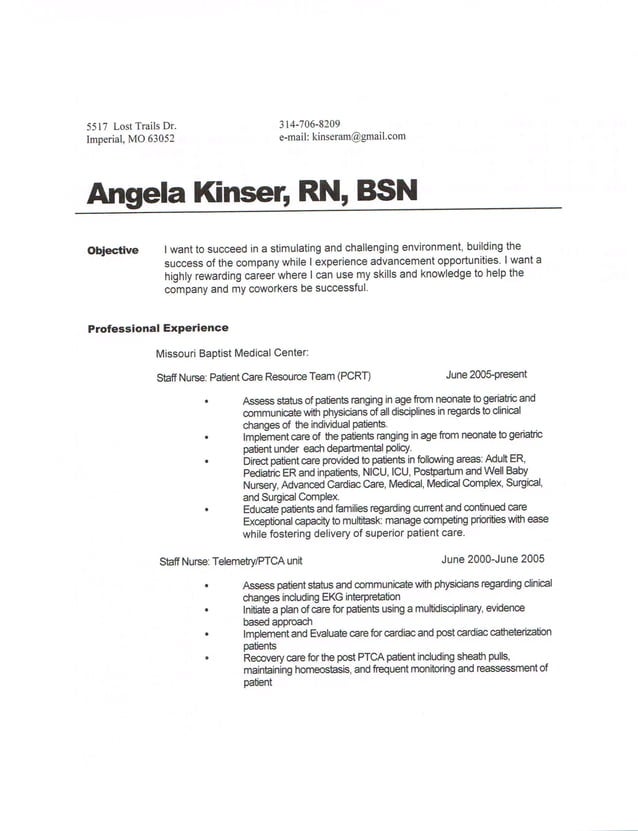 Angela Kinser Resume | PDF