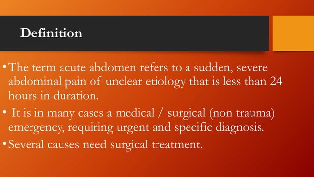 Acute Abdomen Ppt | PPTX | Digestive Disorders | Diseases and Conditions