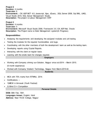 Tushar CV (1) | PDF