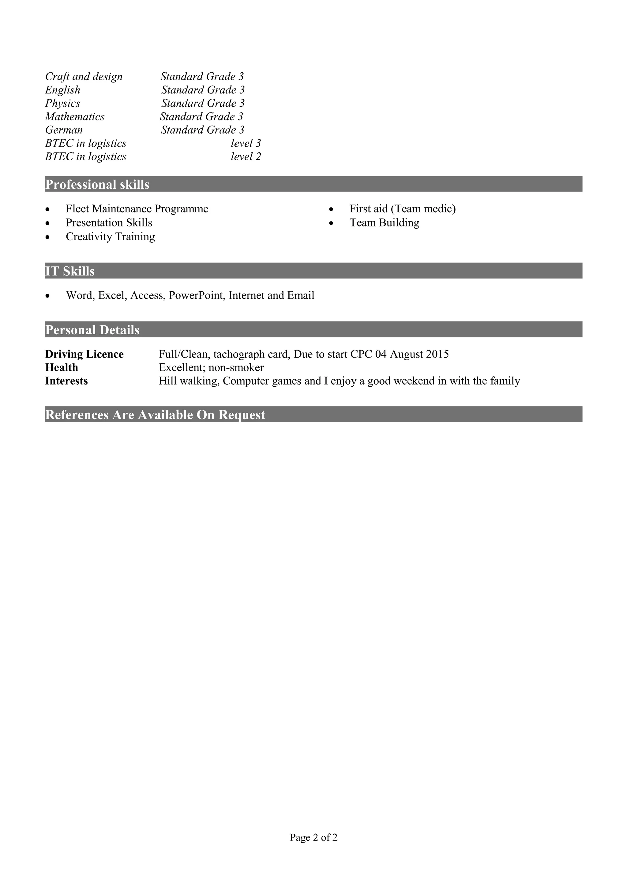 CV- Craig Martin 2015 | DOC