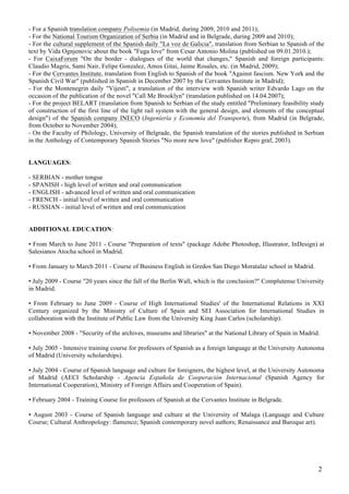 Ana Milutinovic CV engleski | PDF