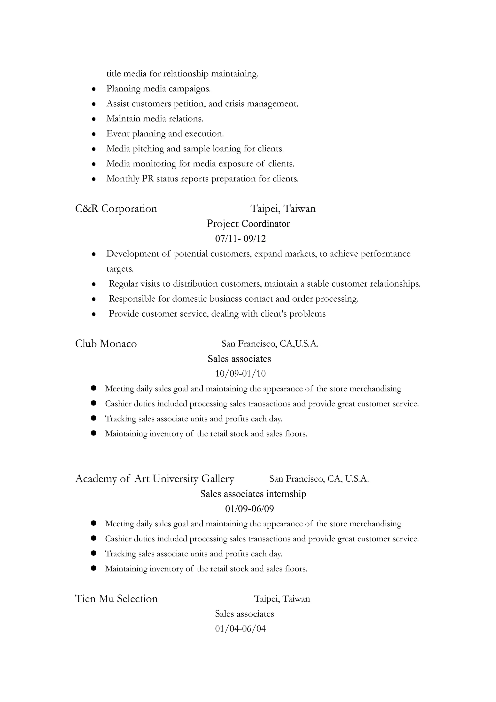Kate Chou Resume | DOC