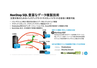 [B23] 事例で語る、社会インフラを支えるNonStop SQL ～見えないところで凄いんです～by Tetsuya Shinohara | PPT