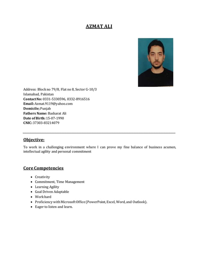 azmat Cv001 | DOCX | Resume Writing and Advice | Job Search