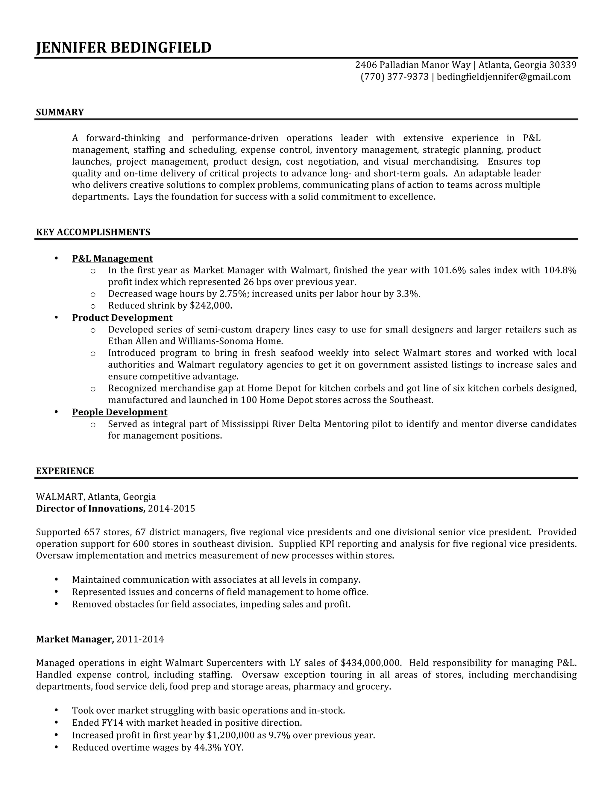 BedingfieldJennifer Resume | PDF