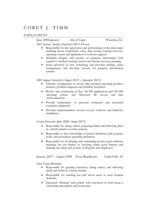 Corey resume | DOCX