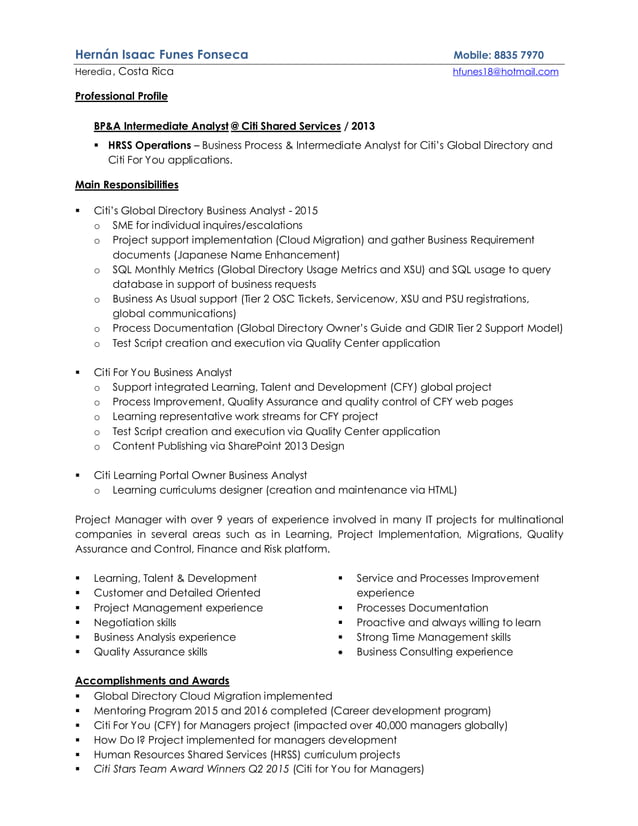 CV Hernán Funes External | PDF